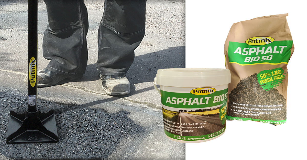 Potmix Asphalt Bio 50. Til de hurtige reparationer. - Brødrene Dahl
